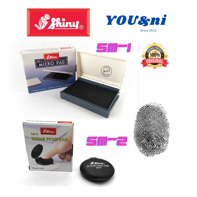 100% Original Shiny Finger Stamp Pad Thumb Print Chop Jadi SM-1/SM-2 ...