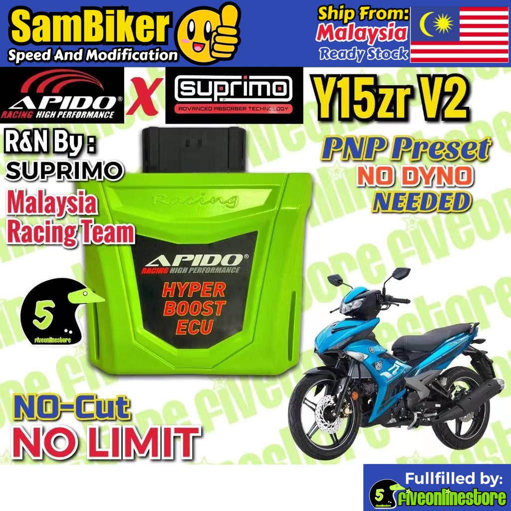 Y15ZR V2 Apido X Suprimo Racing Hyper Boost ECU PNP No Dyno No Cut OFF ...