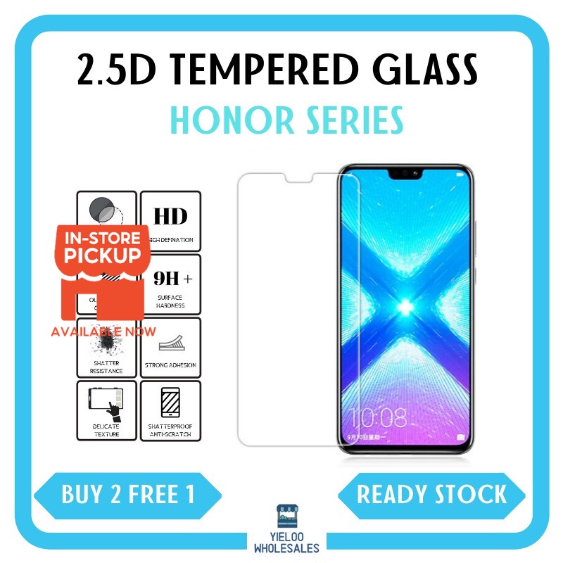 (BELI 2 PERCUMA 1) HONOR Tempered Glass Screen Protector NON-FULL 2.5D ...