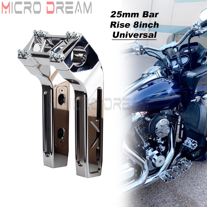 8" Rise Pullback Handlebar Riser for Harley Dyna Street Bob Fat Bob FXD ...