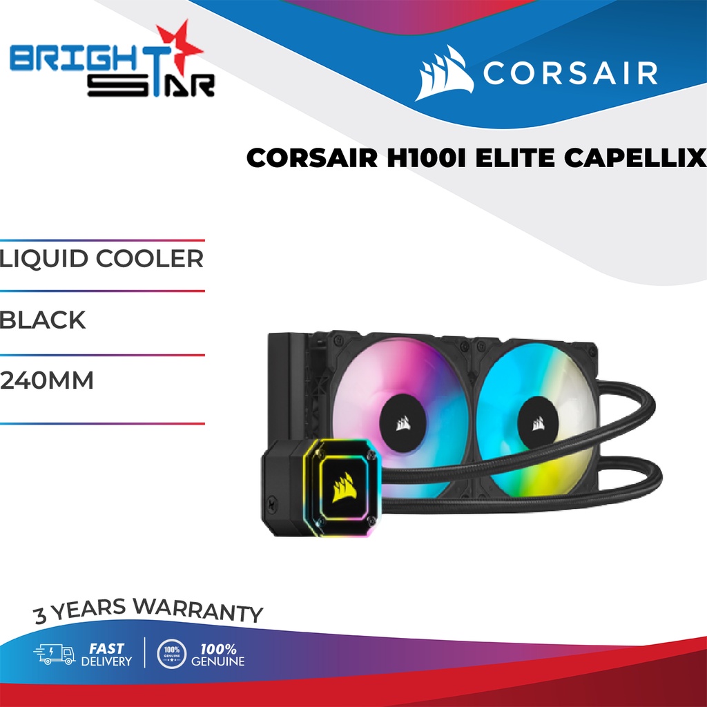CORSAIR H100I Elite Capellix Liquid Cooler (240mm) | Shopee Malaysia