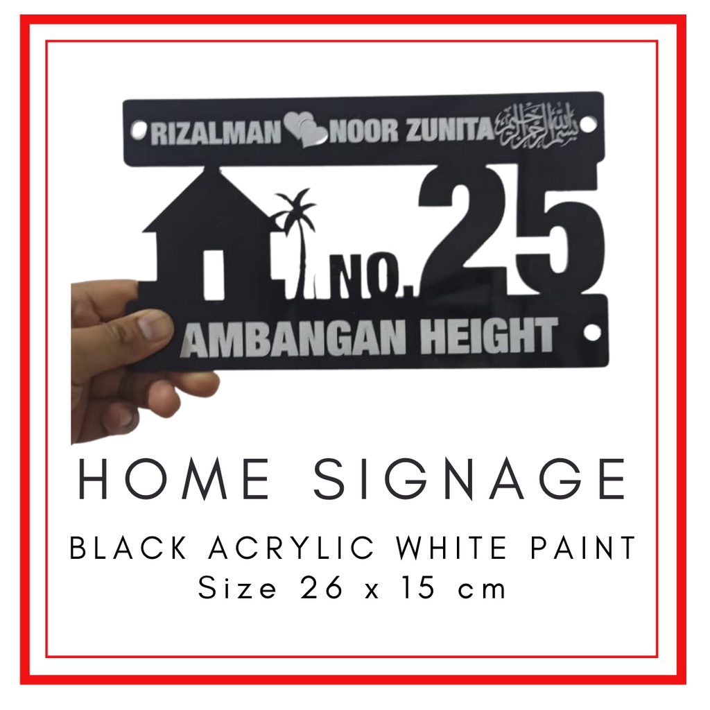 Home Signage Acrylic Tanda Pagar Signboard Tembok Rumah Sign Homestay ...