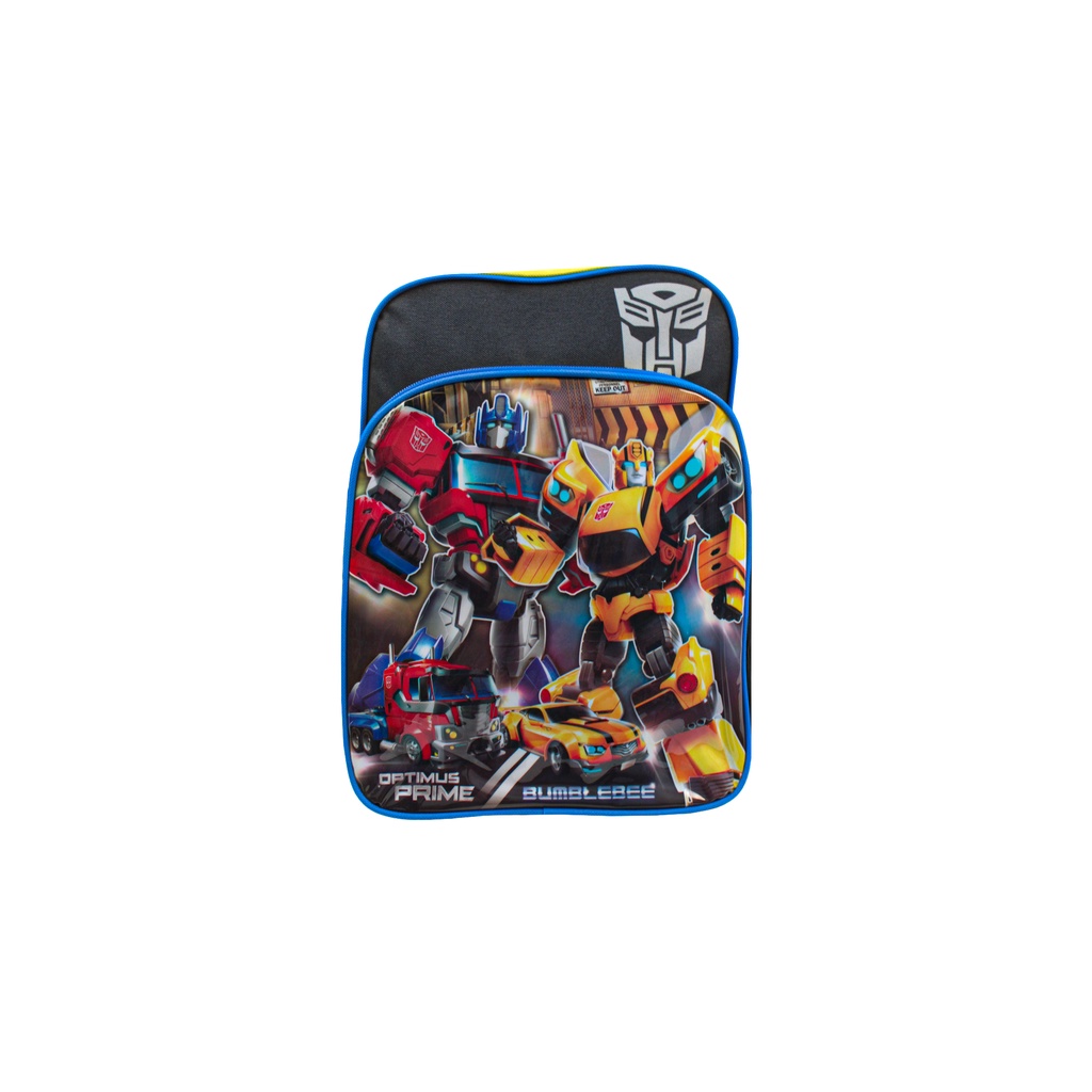 Transformers Children Pre School Bag With Front Zipper Pouch - Black ...