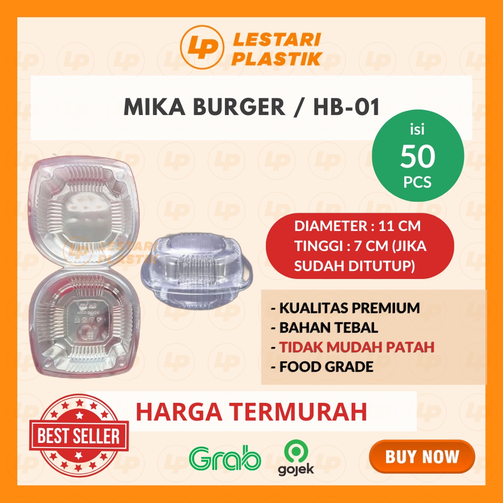 Mika BURGER/HB-01 | Burger TRAY | Plastic BURGER (Fill 50pcs) | Shopee ...