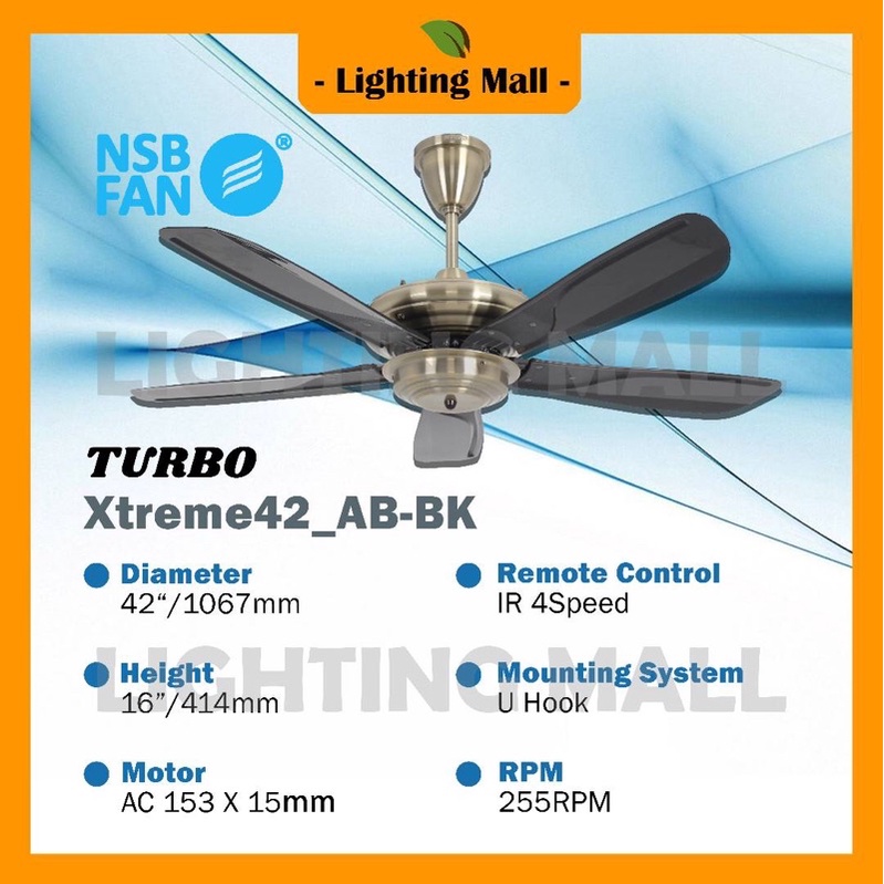 NSB FAN X-Treme MAX / FD952 Powerful 54” & 42” CEILING FAN 5 Blades ...