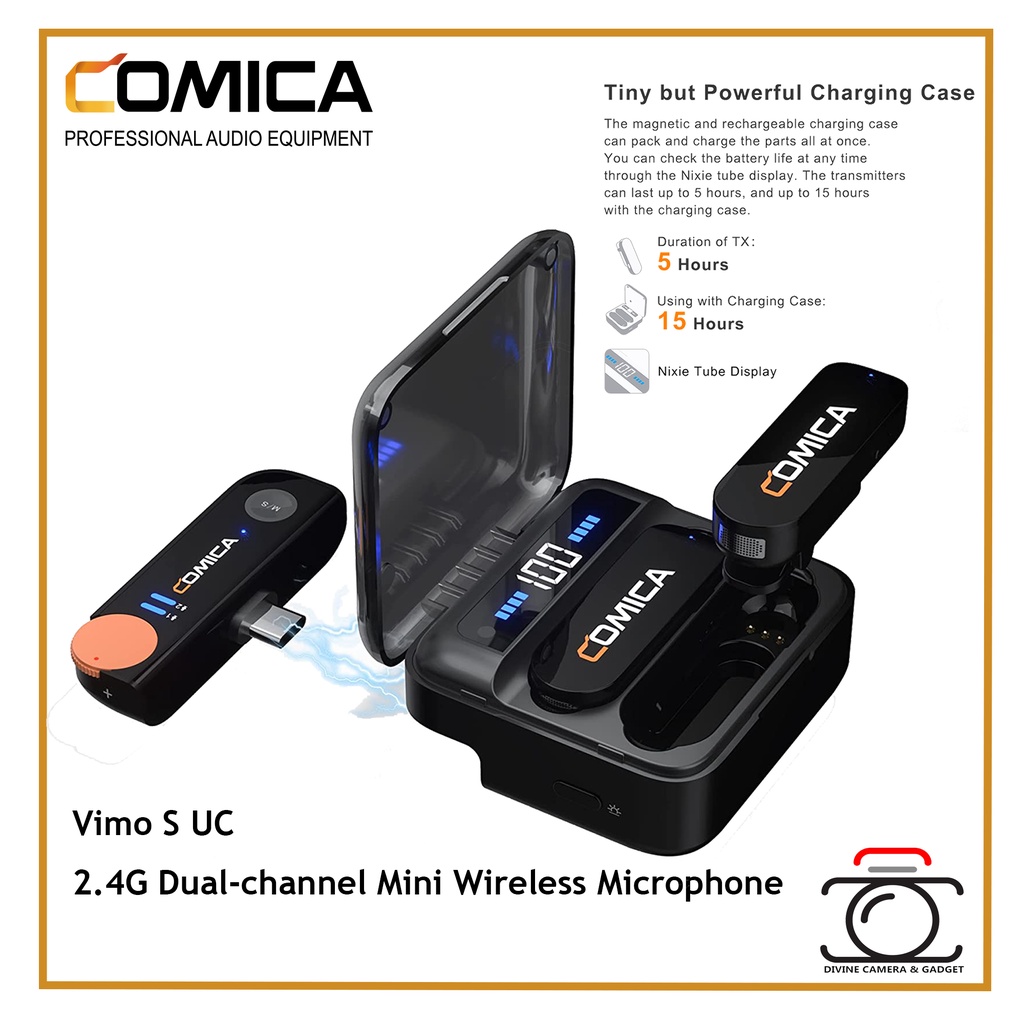 Comica Vimo S-UC 2.4G Dual-channel Mini Wireless Microphone Black | Shopee Malaysia