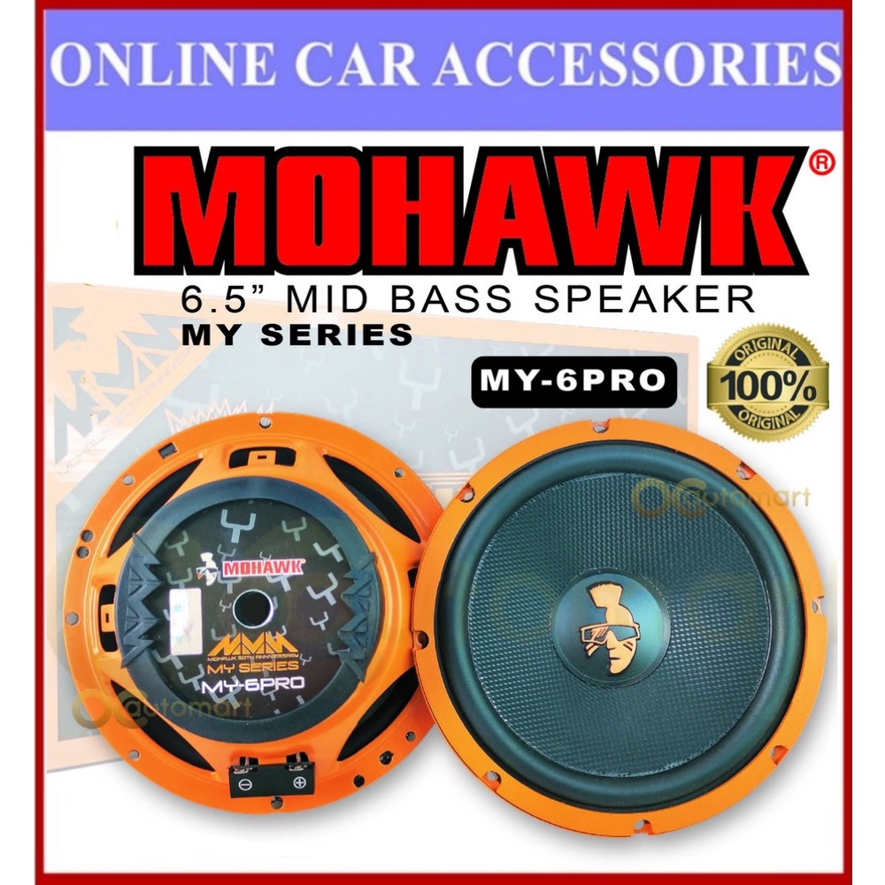 MOHAWK MY Pro Series 6.5" Inch Mid Bass Speaker Spk Kereta Spiker ...