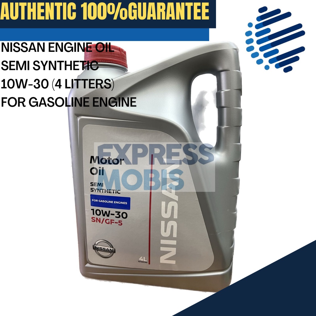 100% ORIGINAL NISSAN ENGINE OIL SEMI SYNTHETIC 10W-30 SN/GF-5 ( 4 ...
