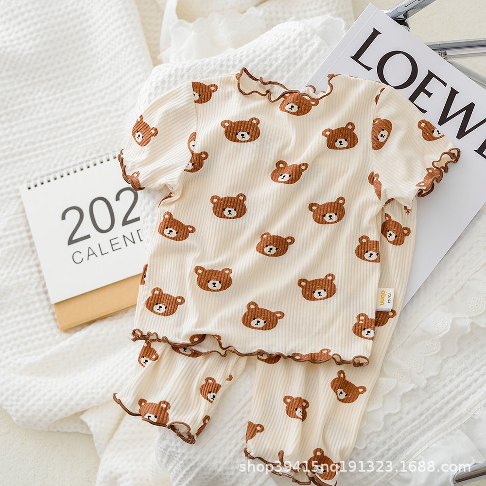 Pyjamas Kids Baby Girls' Pajamas Bear Breathable Soft Wear Out Two ...