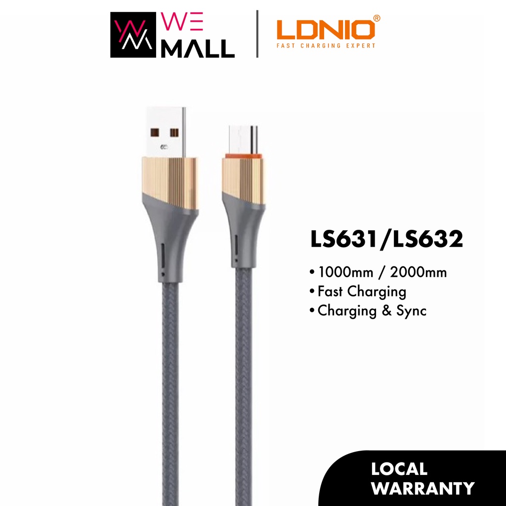 LDNIO LS631 1M / LS632 2M 30W PD Fast Charge Data Cable Aluminium Alloy ...