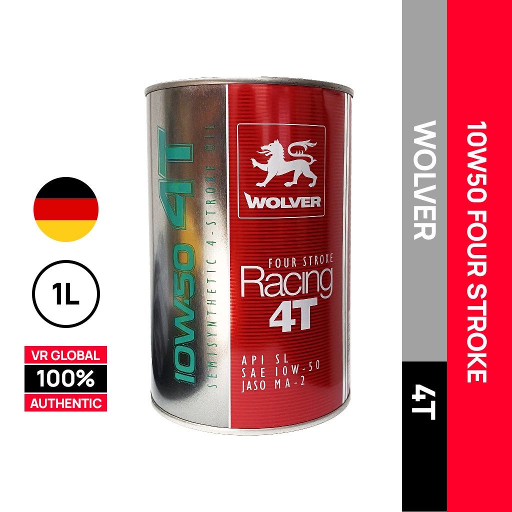 WOLVER FOUR STROKE RACING 10W50 4T SEMI SYNTHETIC ENGINE OIL GERMANY 1L ...