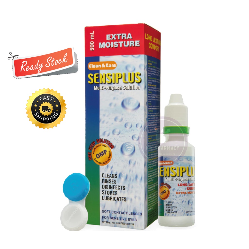 Klean & kare Sensiplus Multipurpose Solution 500ml+100ml (Contact Lens ...