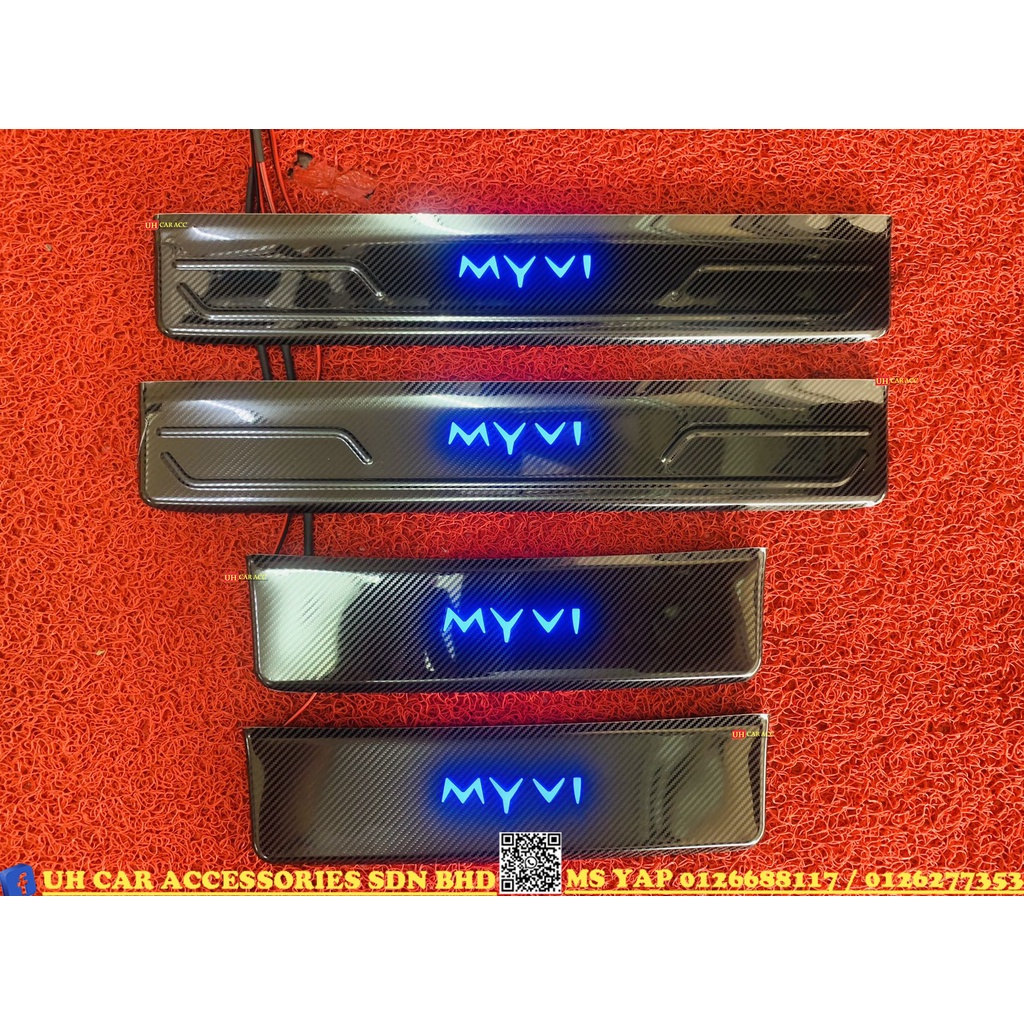 PERODUA MYVI LAGI BEST ICON 2011-2023 CARBON LED DOOR SIDE STEP SILL ...