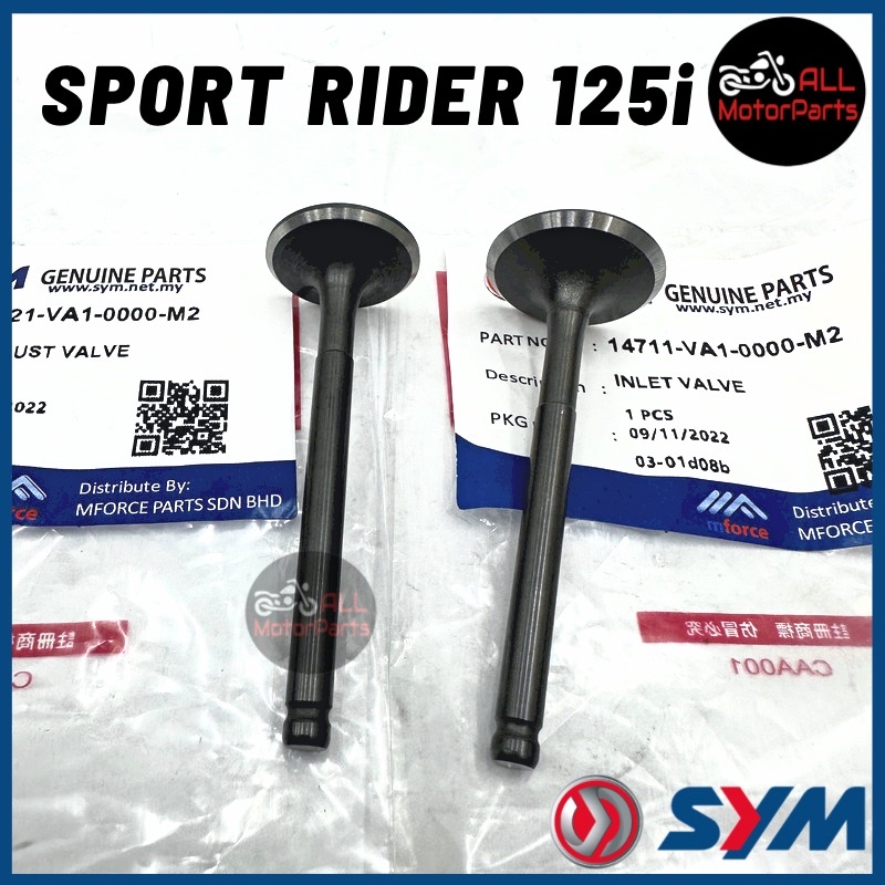 [100% ORI SYM] SPORT RIDER 125i INTAKE & EXHAUST VALVE ENGINE VALVE SET ...