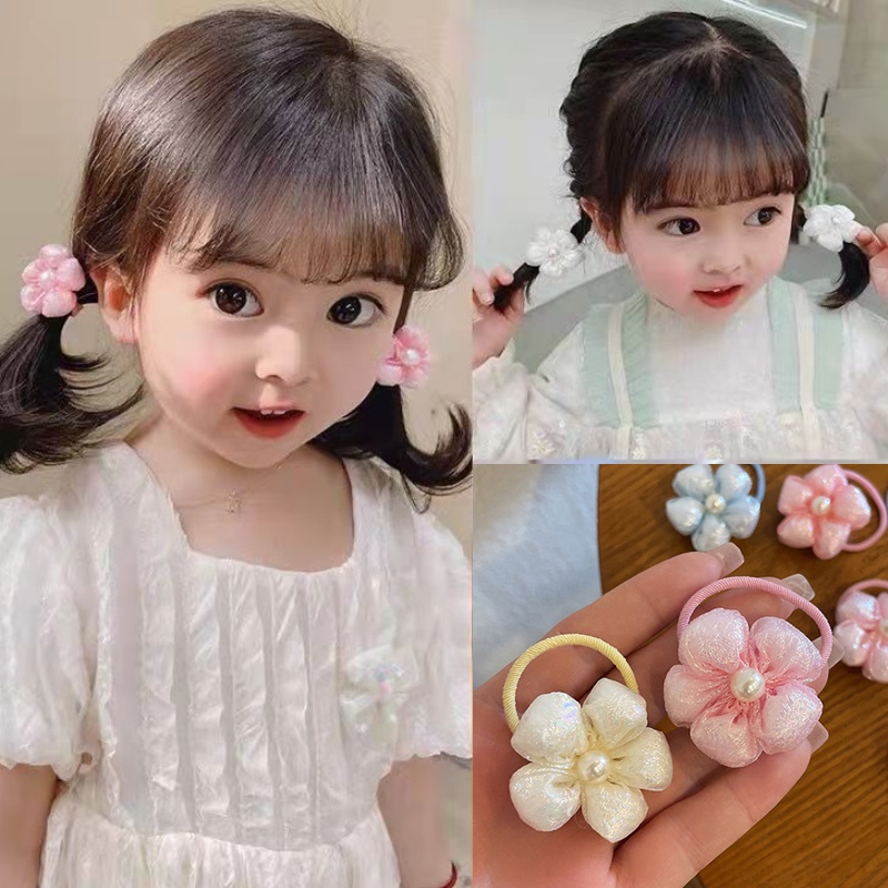 2 PCS of new lovely princess flower headwear Children's elastic hair ...
