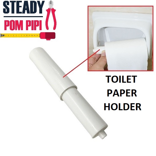 TOILET ROLL SPINDLE LOADED TISSUE PAPER HOLDER / STRETCH ROLLER ...