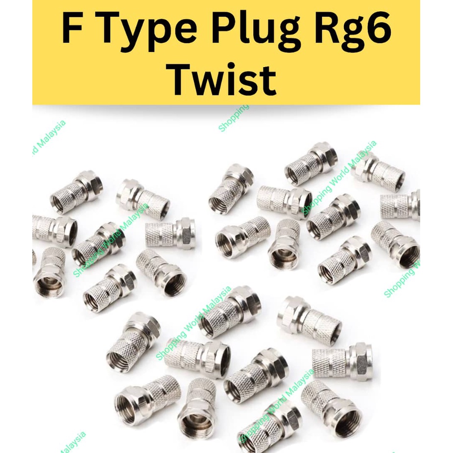 (5pcs/10pcs) F Plug Rg6 Twist On Coaxial Cable Connector Plug Satellite ...