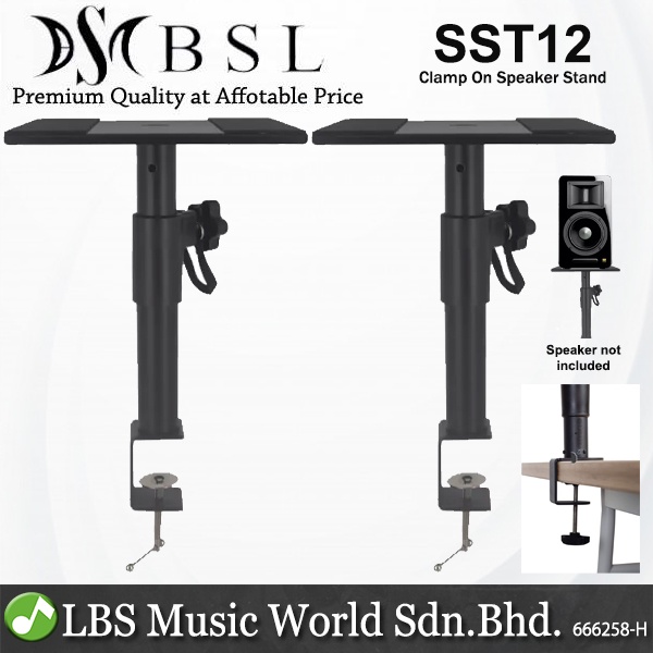 BSL Studio Monitor Desktop Speaker Stand Desktop with Clamp On Up to 5 ...