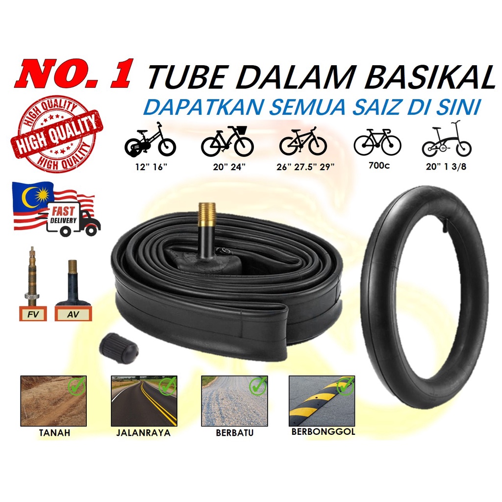 HARGA BORONG!! TIUB DALAM BASIKAL PELBAGAI SAIZ Bicycle Inner Tube ...