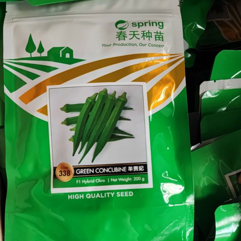 Benih Bendi Spring Seed F1 Hybrid Okra Green Concubine 338 100gm ...