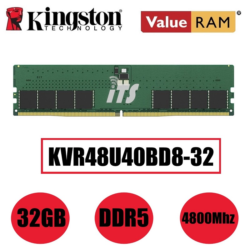 Kingston DDR5 4800Mhz Non-ECC Unbuffered DIMM CL40 1.1V (8GB/16GB/32GB ...