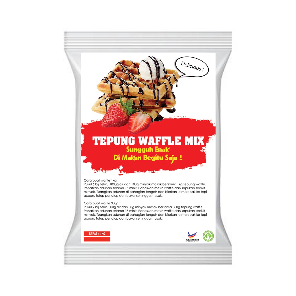 (PROMO) TEPUNG WAFFLE MIX CRISPY 1KG (500gx2 peket) | Shopee Malaysia