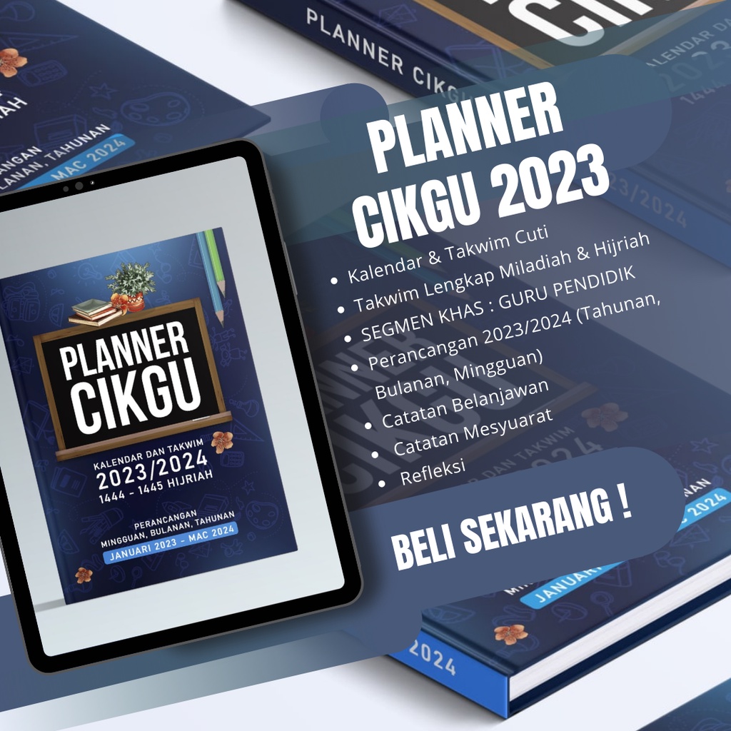 PLANNER CIKGU VIRAL 2023 + FREE GIFT / A5 PLANNER 2024/PLANNER UNTUK CIKGU 2024 | Shopee Malaysia