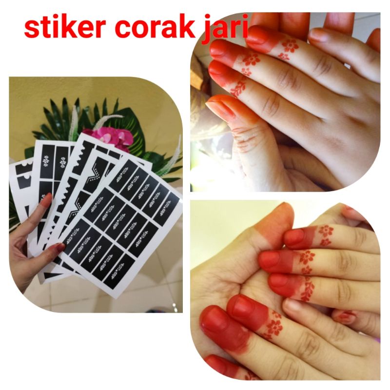 😍stiker inai corak jari cantik/corak jari celup READySTOK😍 | Shopee ...