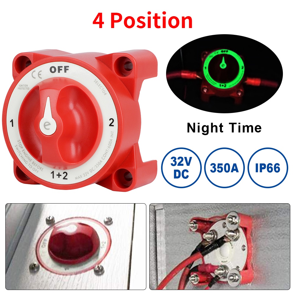 4 Position Battery Disconnect Switches AFD 32V 350A Luminous Isolator ...
