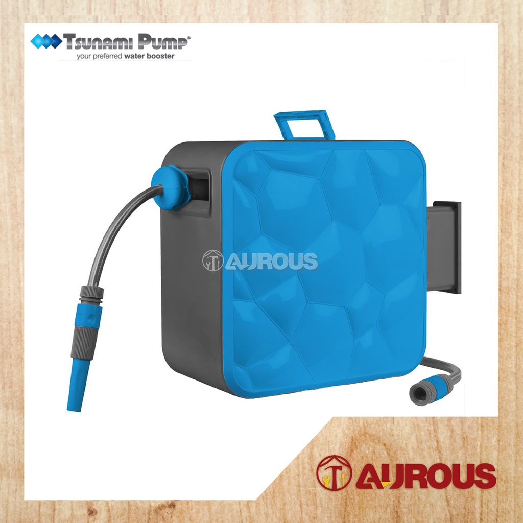 TSUNAMI PUMP AUTOMATIC RETRACTABLE & REWIND H2O CUBE WALL MOUNTED HOSE ...