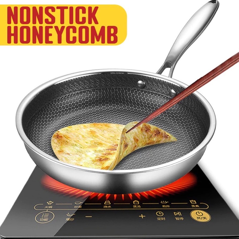 Honeycomb single handle frying non-stick pan / Kuali Periuk Sarang ...