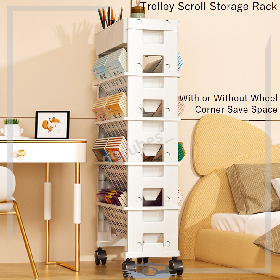 Multifunction 5 Tier Trolley Storage Basket Rack Pulley Corner ...