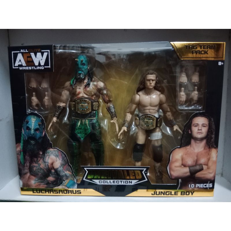 Jazwares AEW Unrivaled Luchasaurus & Jungle Boy 2-Pack Wrestling Action Figure | Shopee Malaysia