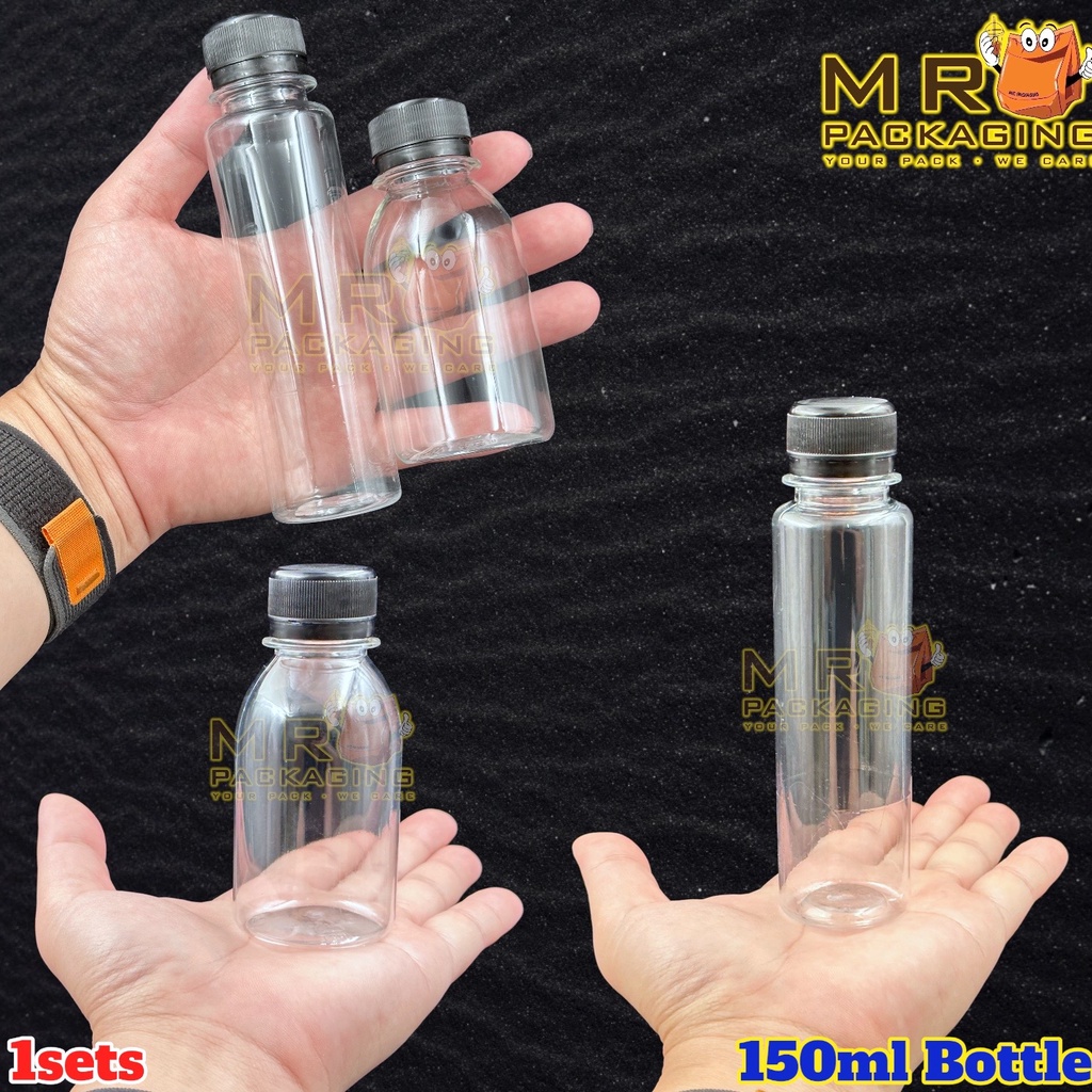 150ml Bottle Plastic with cover [ 1set ] Botol Plastik Tebal / Kosong ...