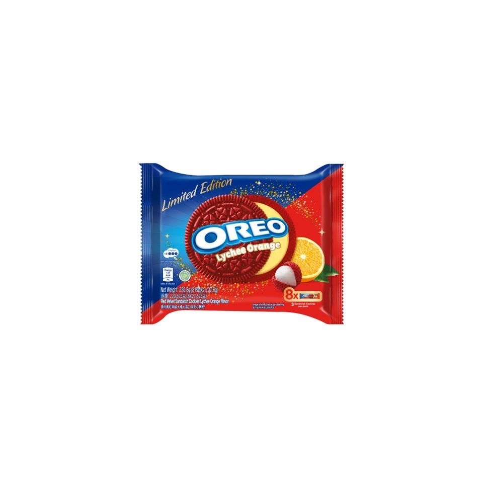 Oreo Red Velvet Lychee Orange Sandwich Cookies Multipack 8X27.6G ...