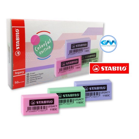 Stabilo Colorful Legacy Eraser 1183 / 1183C Rubber | Pemadam Office ...