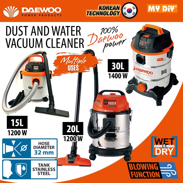 MYDIYHOMEDEPOT - DAEWOO VACUUM CLEANER 15L 20L 30L 40L WET AND DRY ...