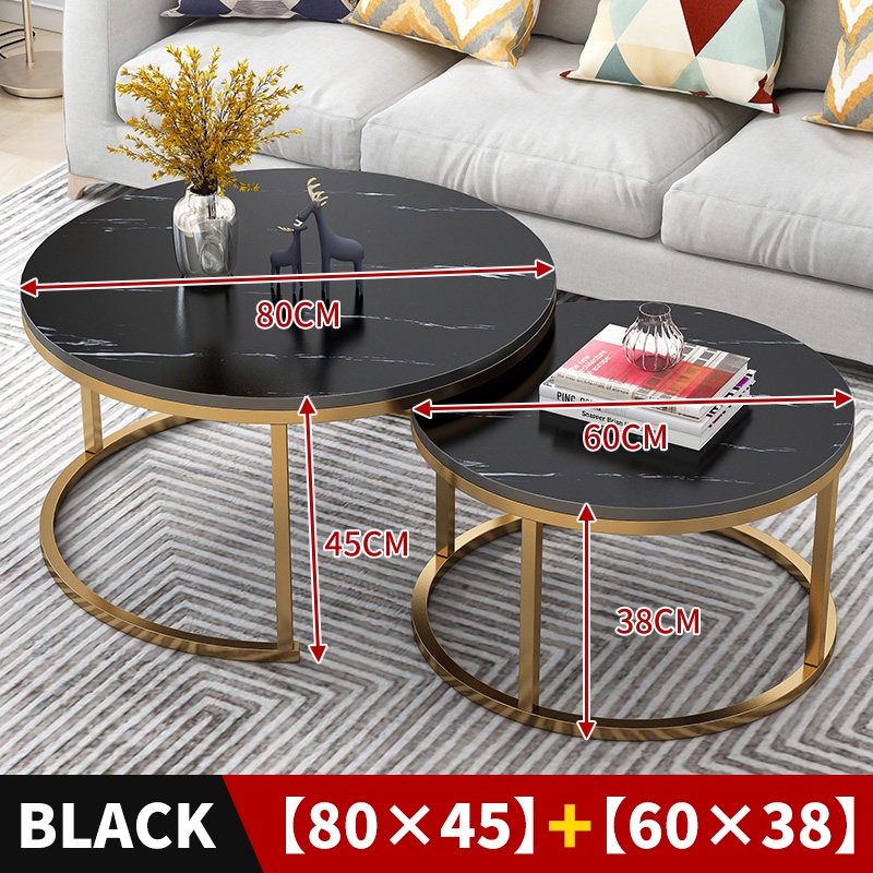 Meja Bulat Ruang Tamu Round Living Room Table Set Coffee Table Marble ...