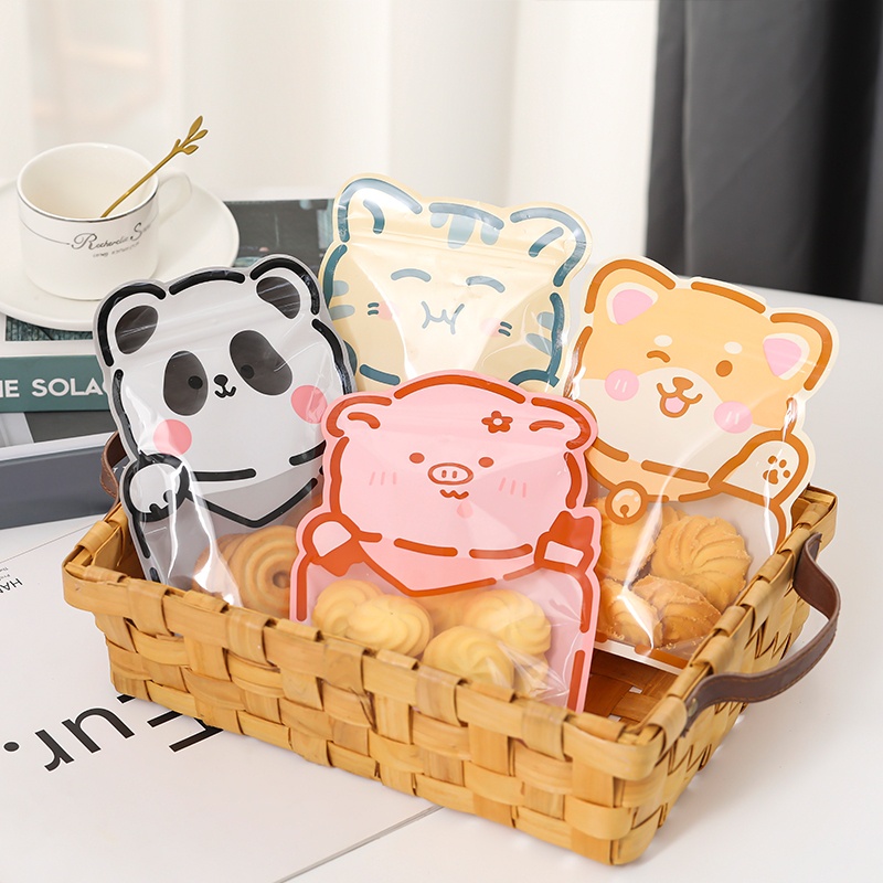 [10pcs] Cartoon Ziplock Cookies Plastic Packaging Bag Biscuit Goodies ...
