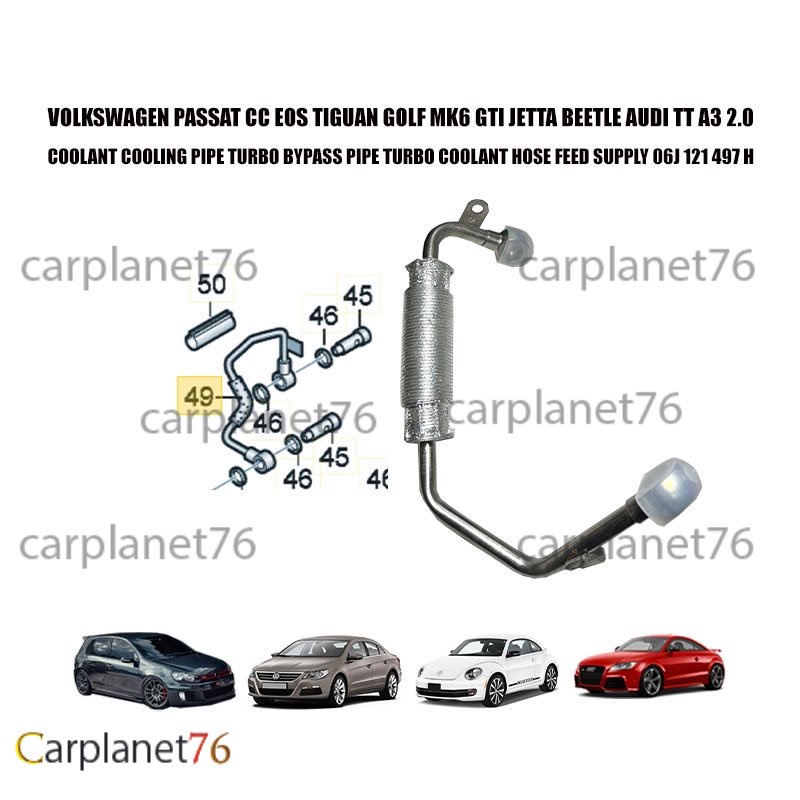 VOLKSWAGEN PASSAT CC EOS TIGUAN GOLF MK6 GTI JETTA BEETLE AUDI A3 2.0 ...