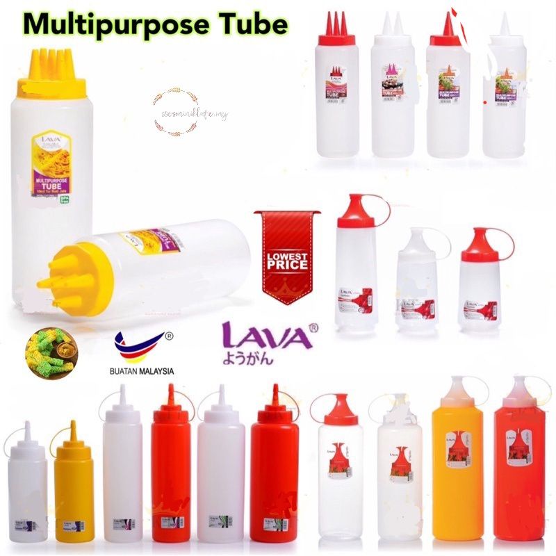 Lava Multipurpose Ketchup Tube Plastic Squeezer Sauce Bottle Takoyaki ...