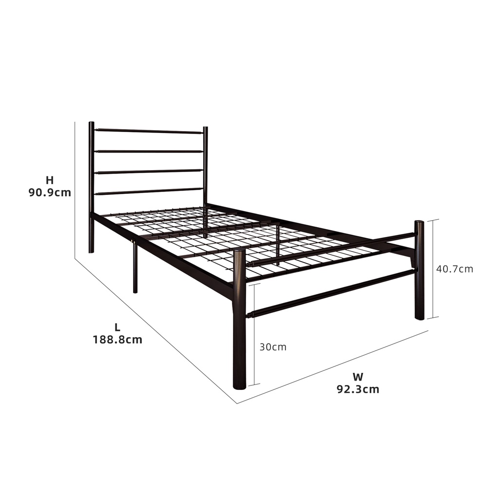 KitchenZ 3V Single Bed Frame Katil Besi Katil Kayu Katil Murah Powder ...