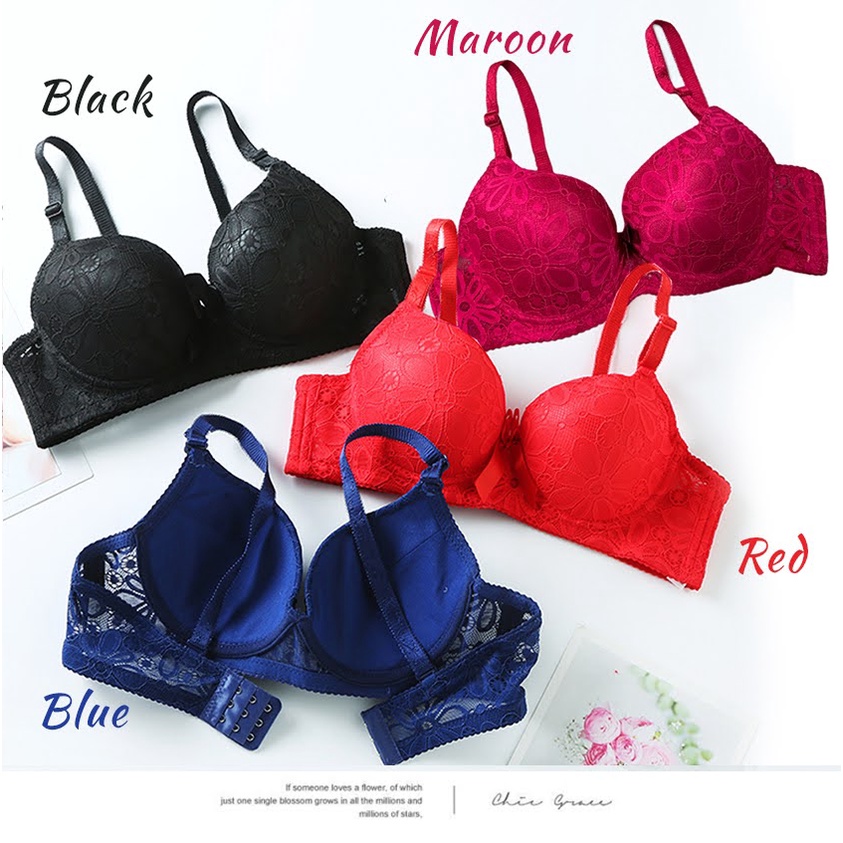 36B-42B Baju Dalam Wanita Berdawai Saiz Besar Plus Size Cup B Push Up ...