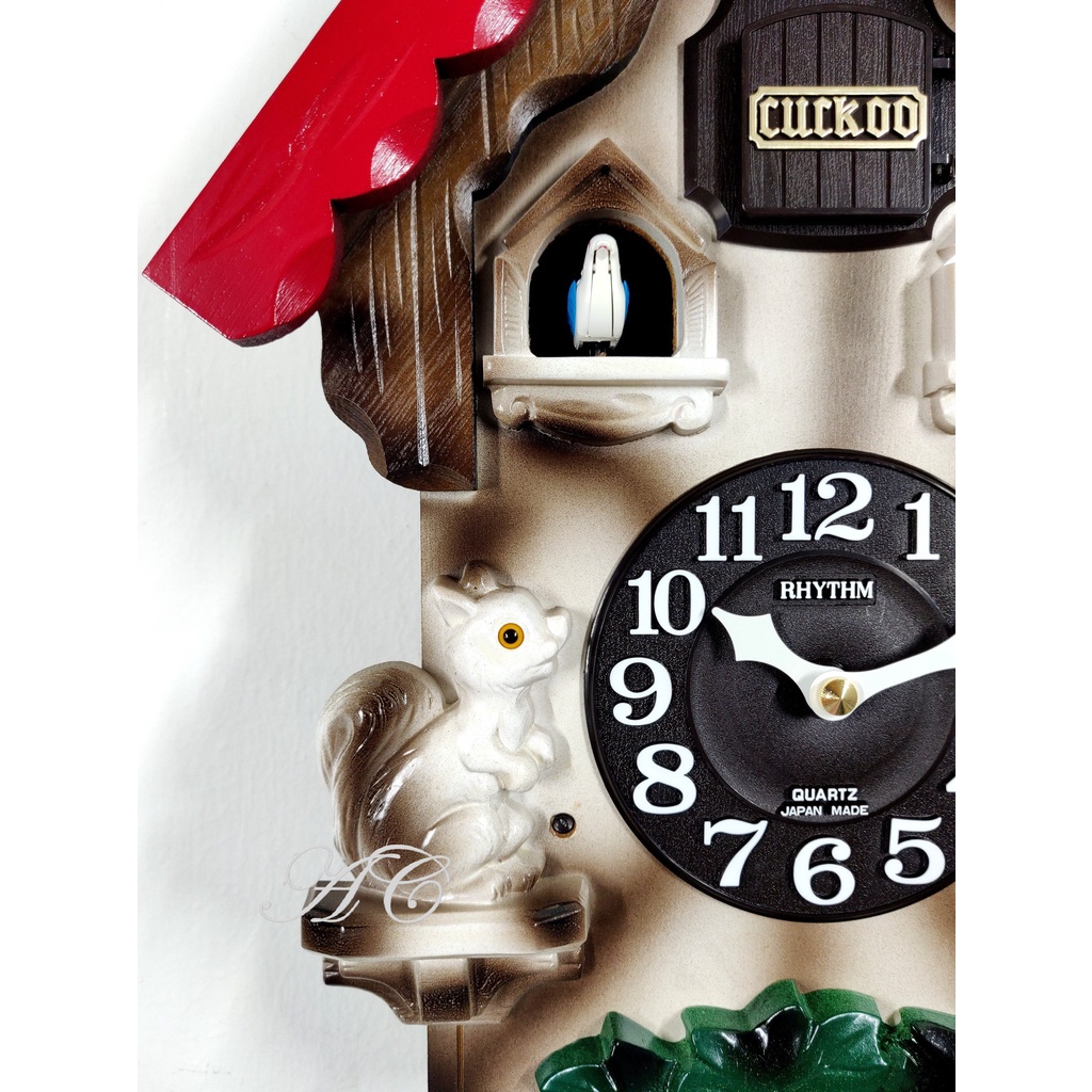100% ORIGINAL RHYTHM Cuckoo Bird Wooden Pendulum Auto Night Clock (Jam ...