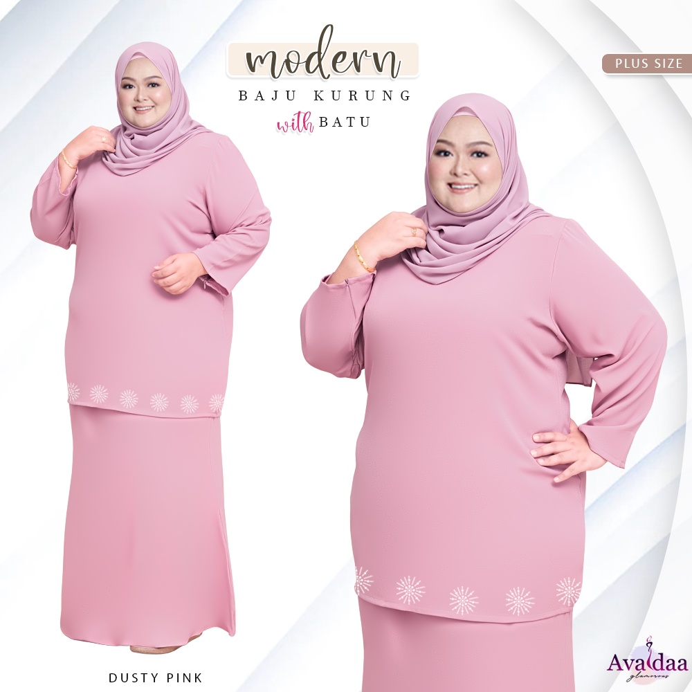 🌺Plus Sizes🌺 Daily Basic Baju Kurung Modern with Batu By Avadaa ...