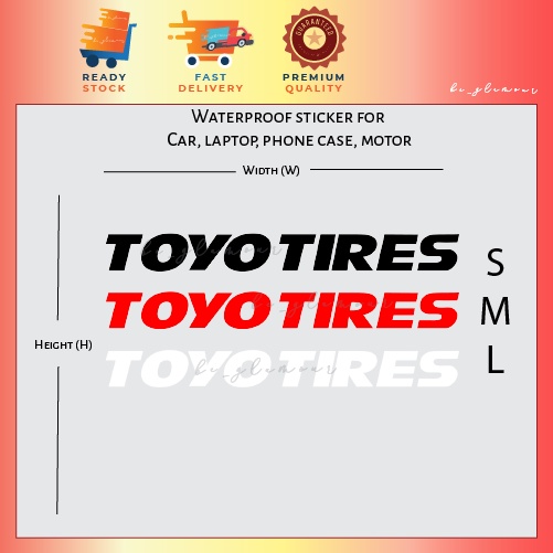 Toyo Tires Sticker reflective JDM stiker Japan Racing Kereta Waterproof ...