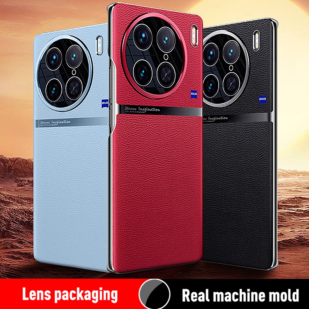 Original Luxury Leather Plating Case For Vivo X90 Pro X90Pro+ X90S X100 Ultra Thin Hard PC ...