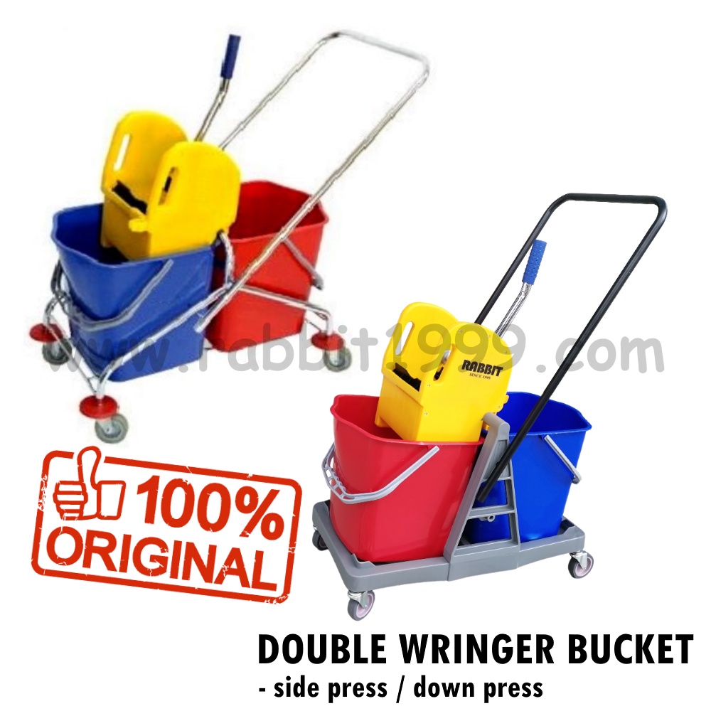 DOUBLE WRINGER BUCKET - down press / side press - Down Press Double Mop Bucket Wringer ...
