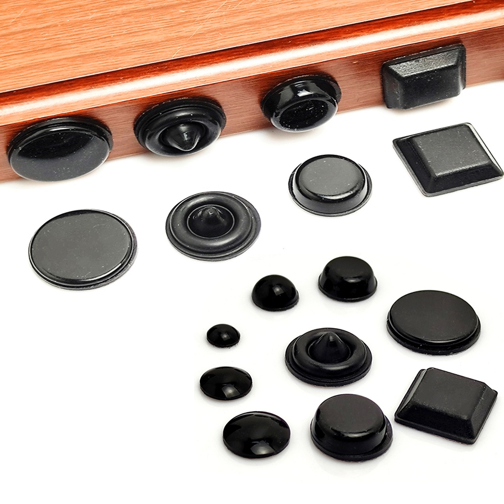 50pcs Black Rubber Feet, Cupboard Stoppers, Bumper Pads Adhesive Buffer ...