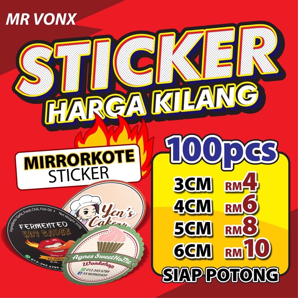 ️100pcs ️STICKER PRODUK MURAH | HARGA KILANG | READY STOCK | STICKER ...